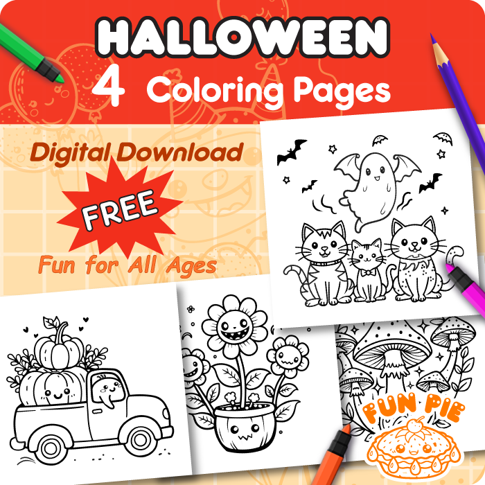 Free! Halloween Coloring Pages – Fun Pie Designs